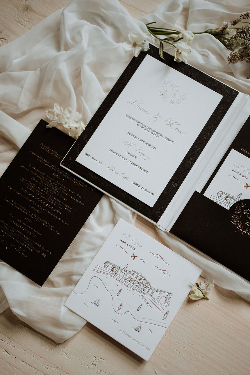 Custom Leather Booklet Wedding Invitations | northernprintingco
