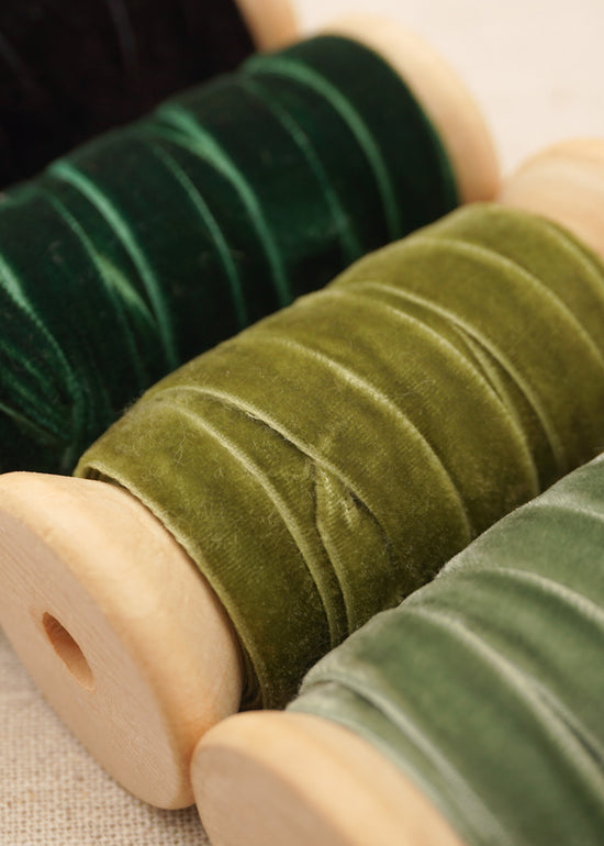 Olive Velvet Satin Ribbon | northernprintingco
