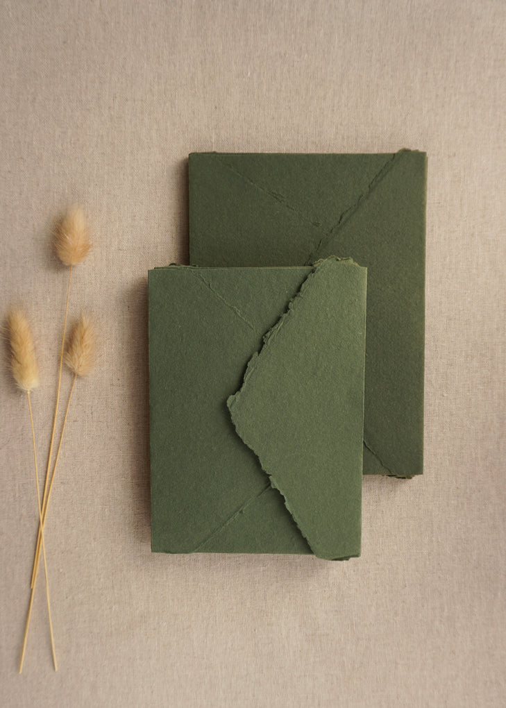 Forest Green Handmade Paper Envelopes | northernprintingco