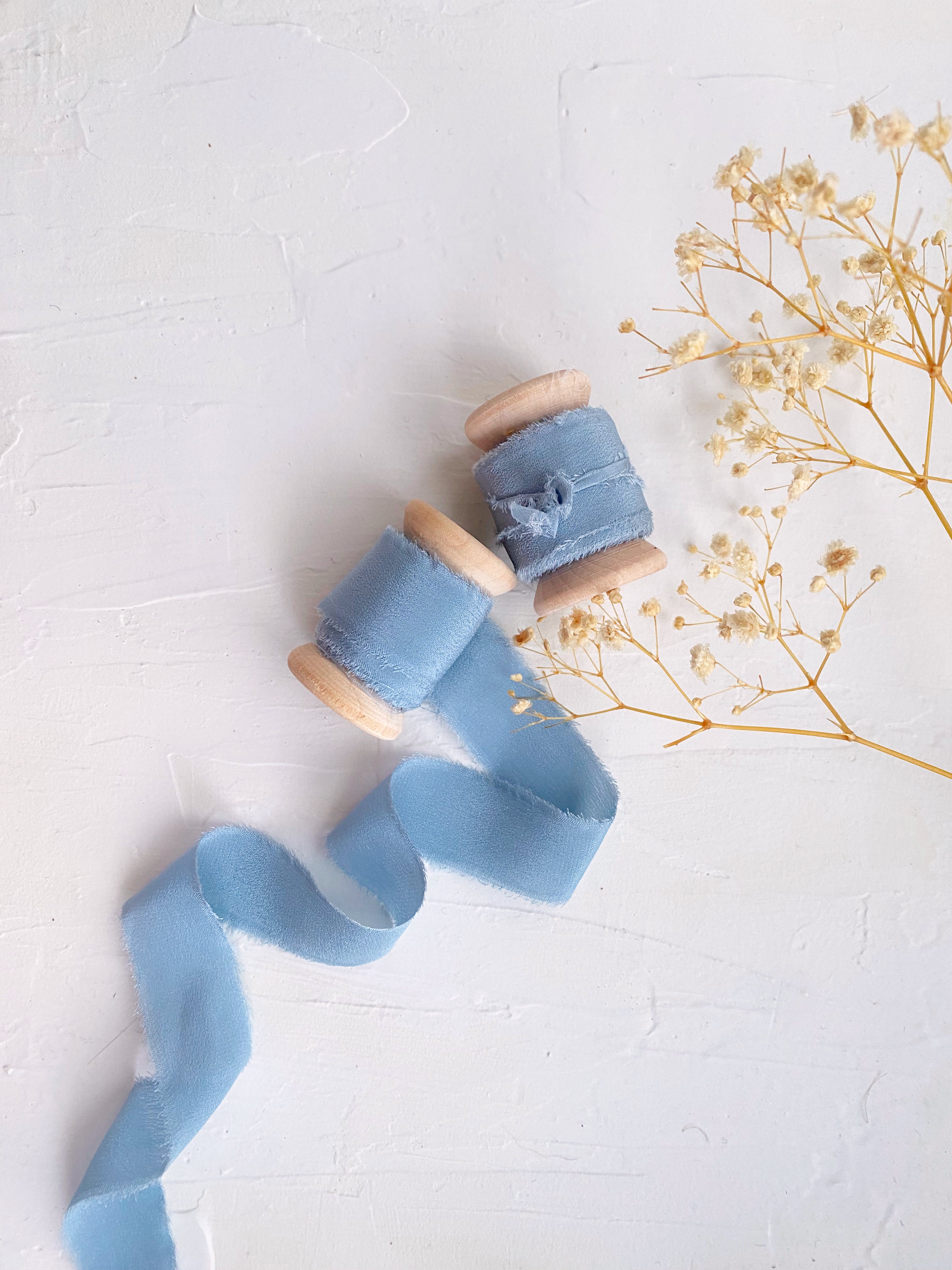 Dusky Blue Silk Ribbon | Northern Printing Co | northernprintingco